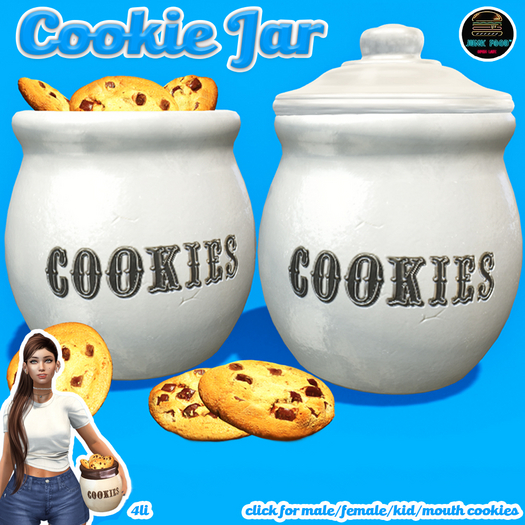 Second Life Marketplace - Junk Food - Cookie Jar (White)
